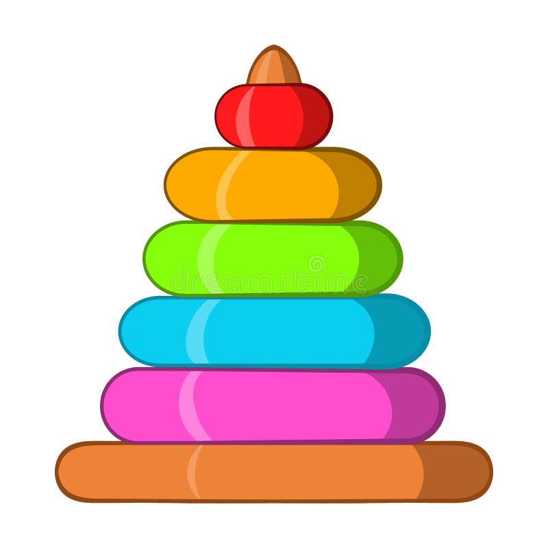Childrens Colorful Pyramid Icon, Cartoon Style Stock Vector ...