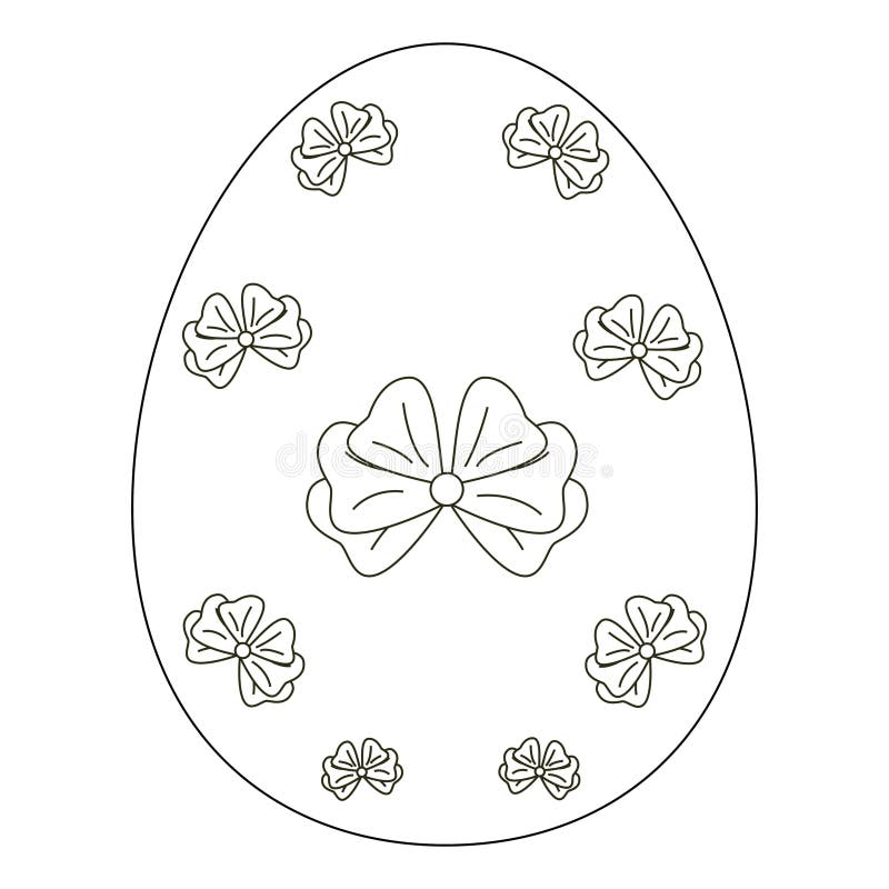 Childrens Coloring Books. Easter Egg Decorated with Bows Stock Vector ...