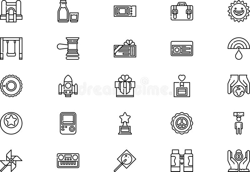 Childrens Day Icons Collection is a Vector Illustration with Editable ...