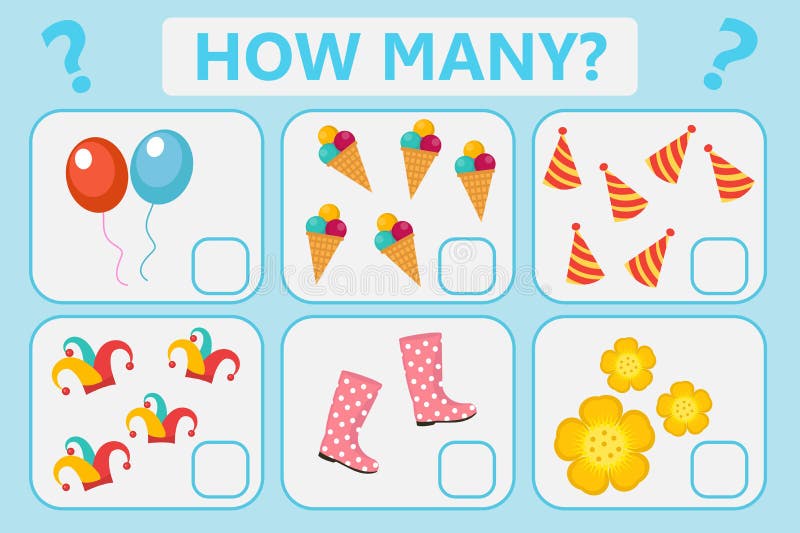 Children Educational Logic Game. Mathematical Task. How Many. Vector ...