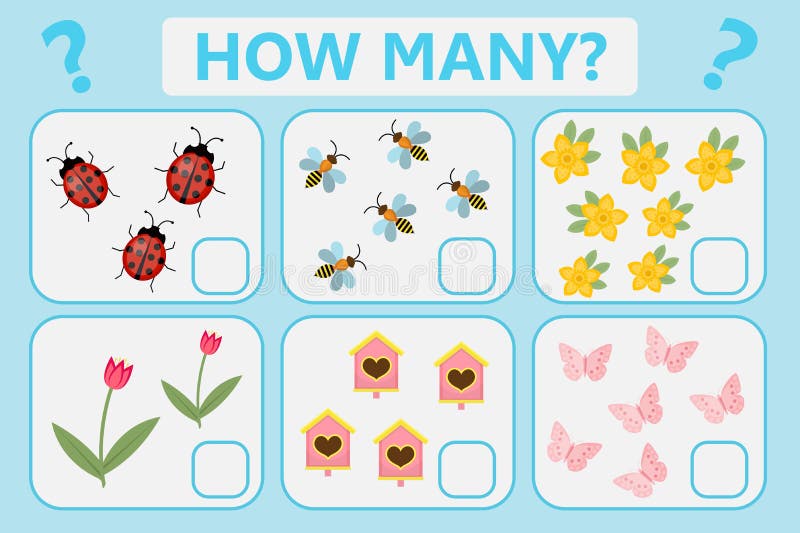 Children Educational Logic Game. Mathematical Task. How Many. Vector ...