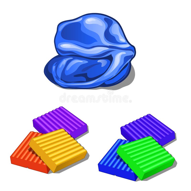 Childrens Modeling Clay of Different Colors Stock Vector - Illustration ...