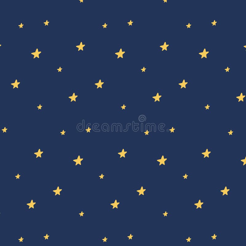 Childrens Pattern with Stars. Simple Seamless Night Sky Pattern. Vector ...