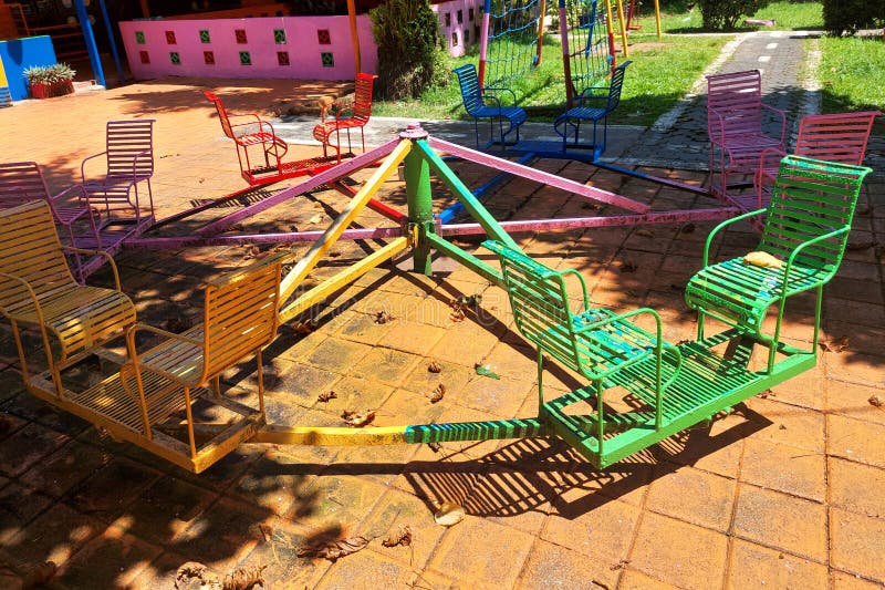 Childrens Playground at School during the Day Stock Image - Image of ...
