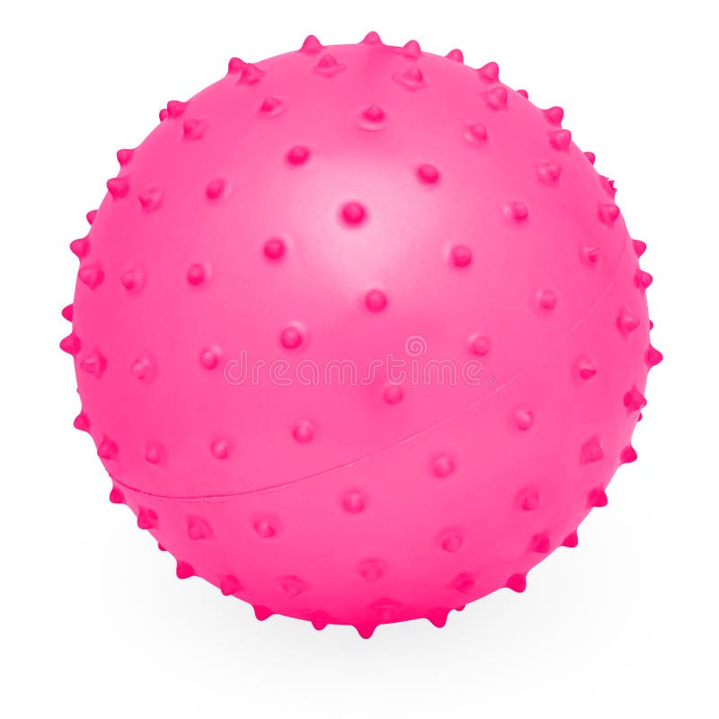 Childrens Round Silicone Inflatable Pink Knobby Ball Stock Photo ...