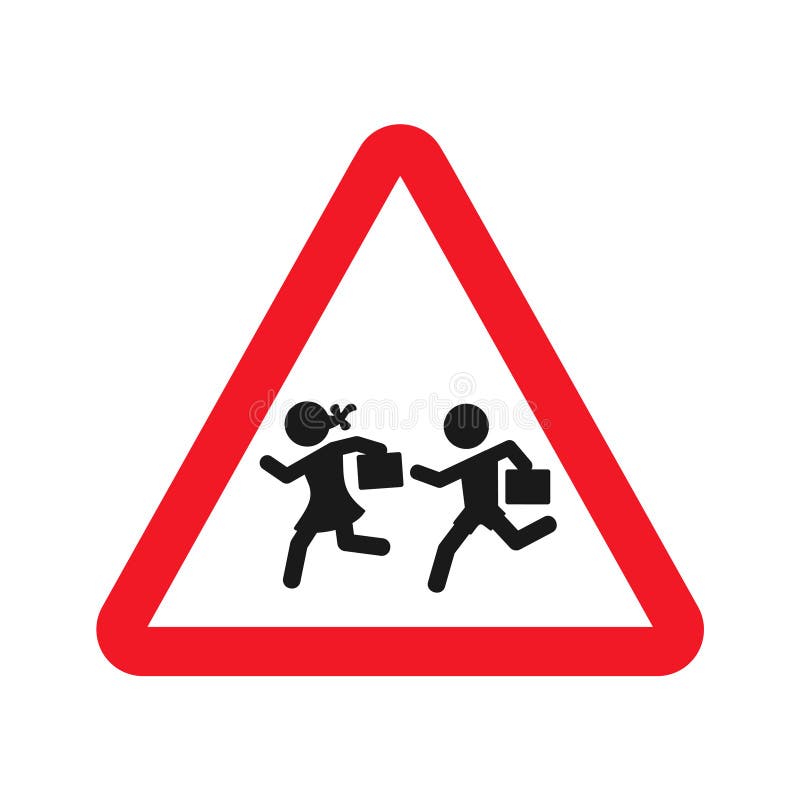 Childrens running sign stock vector. Illustration of rush - 243615600