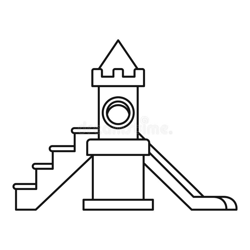 Slide outline playground stock vector. Illustration of drawing - 20699950