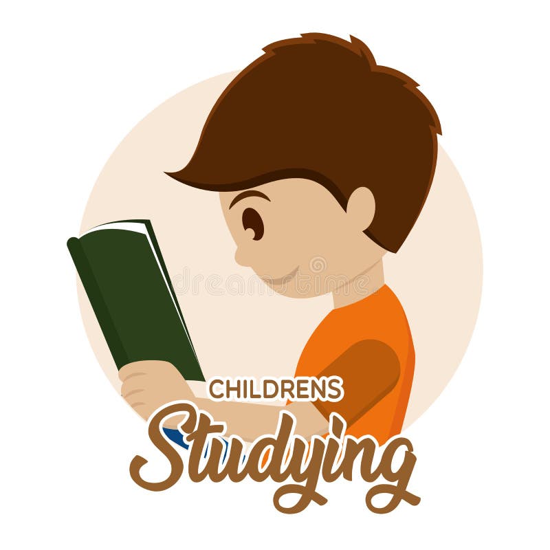 Childrens studying poster stock vector. Illustration of happy - 198540853