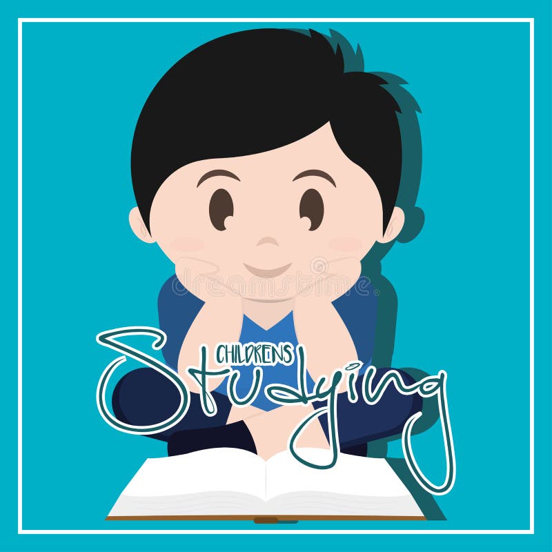 Childrens studying poster stock vector. Illustration of caucasian ...