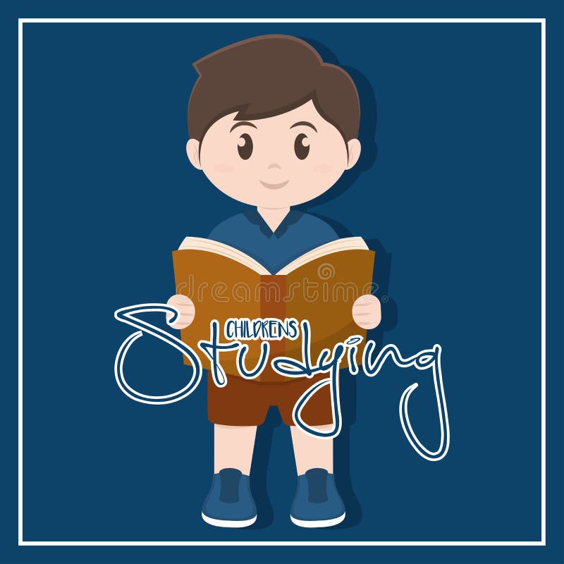 Childrens studying poster stock vector. Illustration of person - 198540936