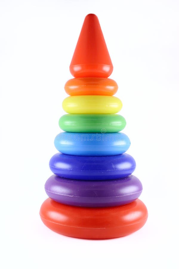 Childrens Toy Multi-coloured Pyramid Stock Photo - Image of education ...