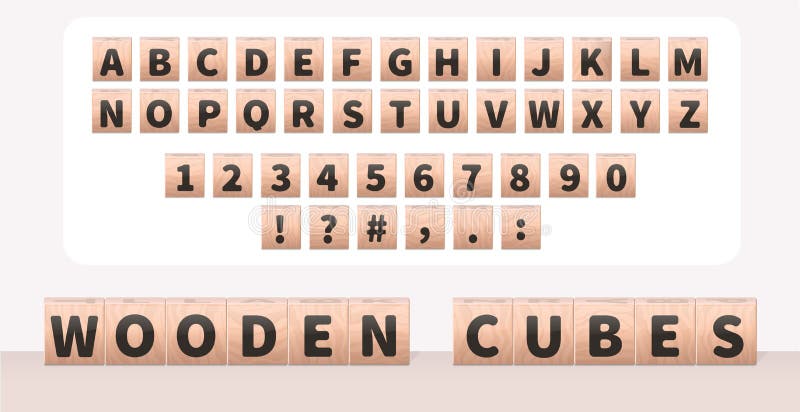 Childrens Wooden Cubes with the Alphabet Stock Vector - Illustration of ...