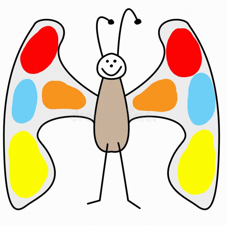 Butterfly Child Drawing Stock Illustrations – 10,221 Butterfly Child ...