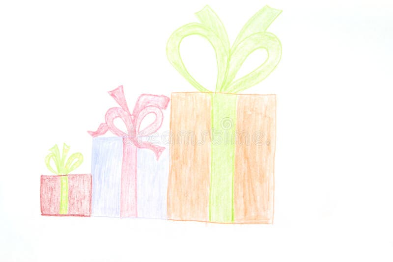 Childs drawing - gifts stock illustration. Illustration of draw - 11754255