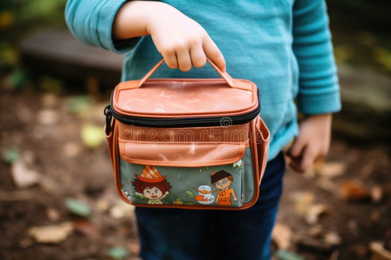 Childs Hand Holding a Lunchbox with Backpack Strap Visible Stock Photo ...