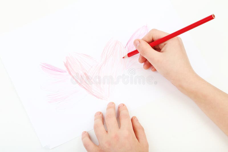 Childs hands drawing stock image. Image of heart, happy - 51205187