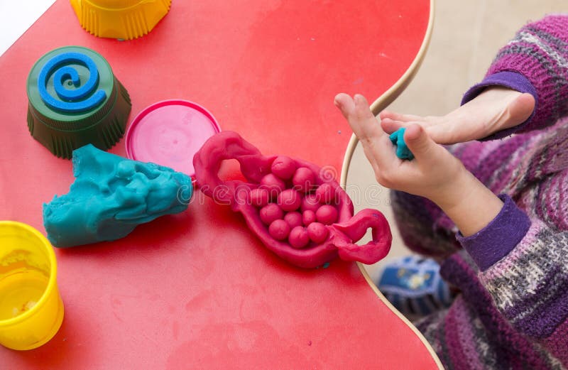 Childs Hands, Plasticine, Modeling of Plasticine Stock Photo - Image of ...