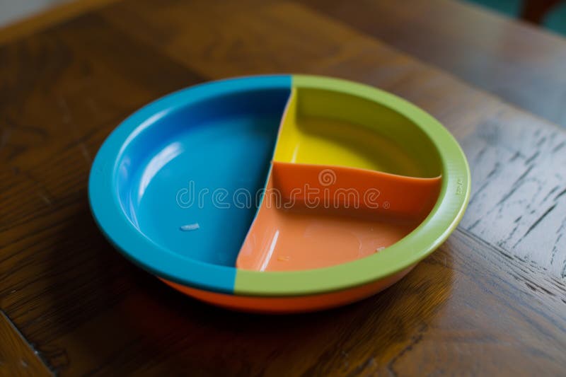 Childs Plate with Divided Sections Stock Photo - Image of colorful ...