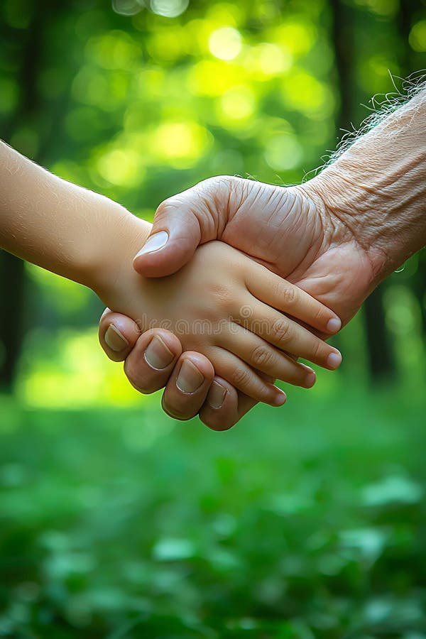 A Childs Small Hand Clasped in a Weathered Adults, Symbolizing ...