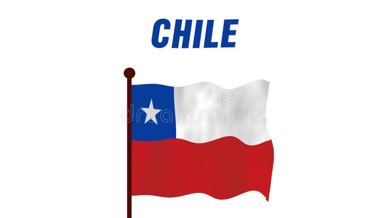 Chile Animated Video Raising the Flag, Introduction of the Country Name ...