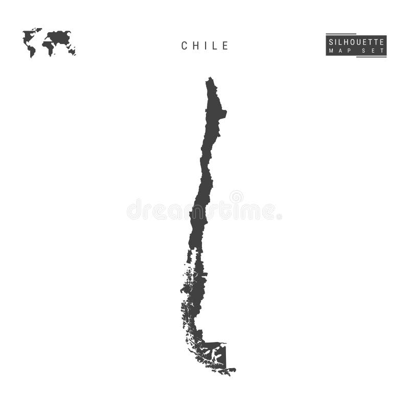 Chile Vector Map Isolated on White Background. High-Detailed Black ...