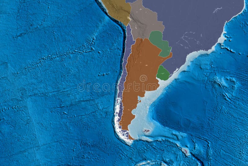 Chile Borders. Administrative Stock Illustration - Illustration of ...