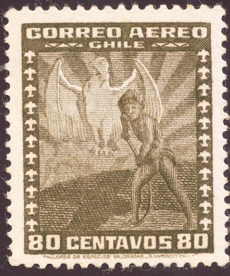 CHILE - CIRCA 1944:Chile Postage Stamp Dedicated To Aviation and Chile ...