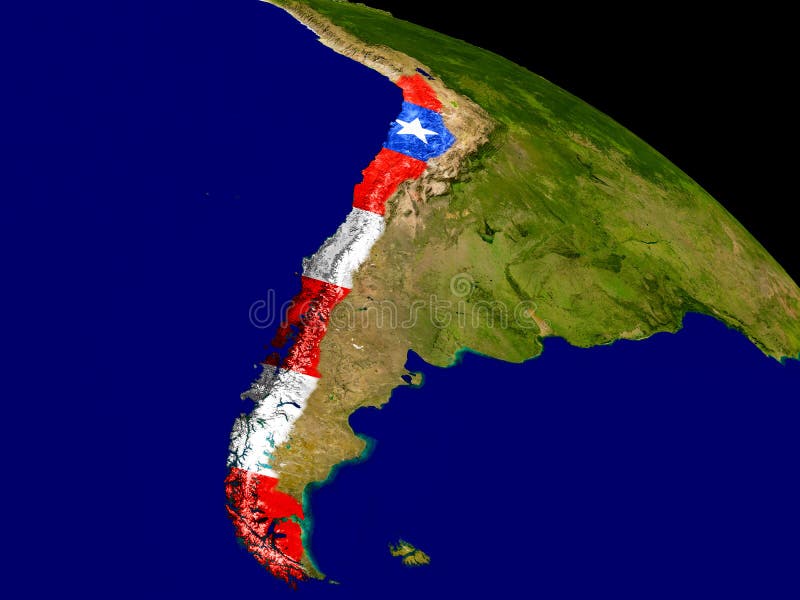 Mapa De Chile Con La Bandera Ilustraciones Stock, Vectores, Y Clipart ...