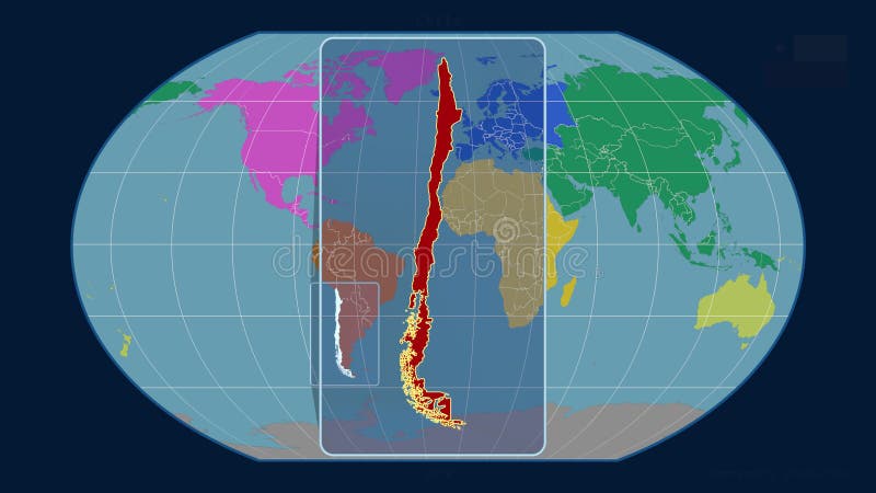 Chile - Continents. Kavrayskiy, Centered Stock Illustration ...
