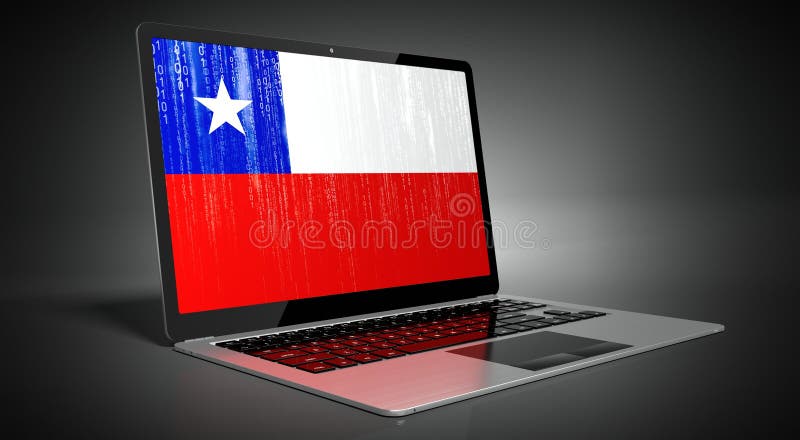 Chile - Country Flag and Binary Code on Laptop Screen Stock ...