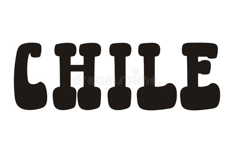Chile country lettering stock illustration. Illustration of symbol ...