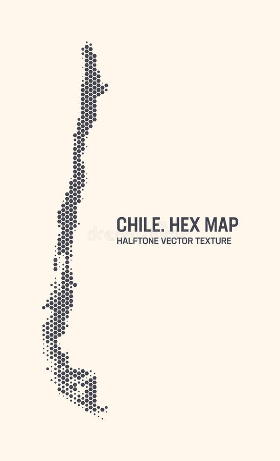 Chile Country Map Vector Hexagonal Half Tone Pattern Isolate on Light ...
