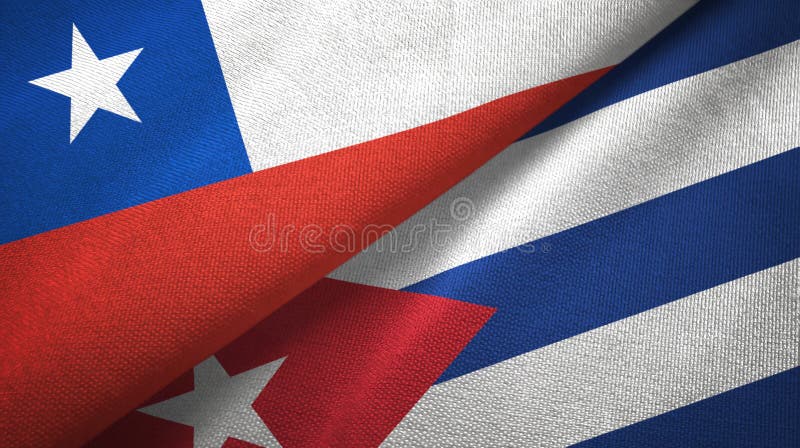 Chile and Cuba Two Flags Textile Cloth, Fabric Texture Stock ...
