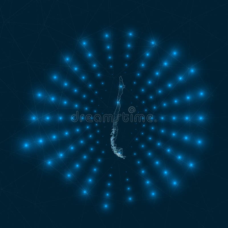 Chile digital map. stock vector. Illustration of digital - 180900440