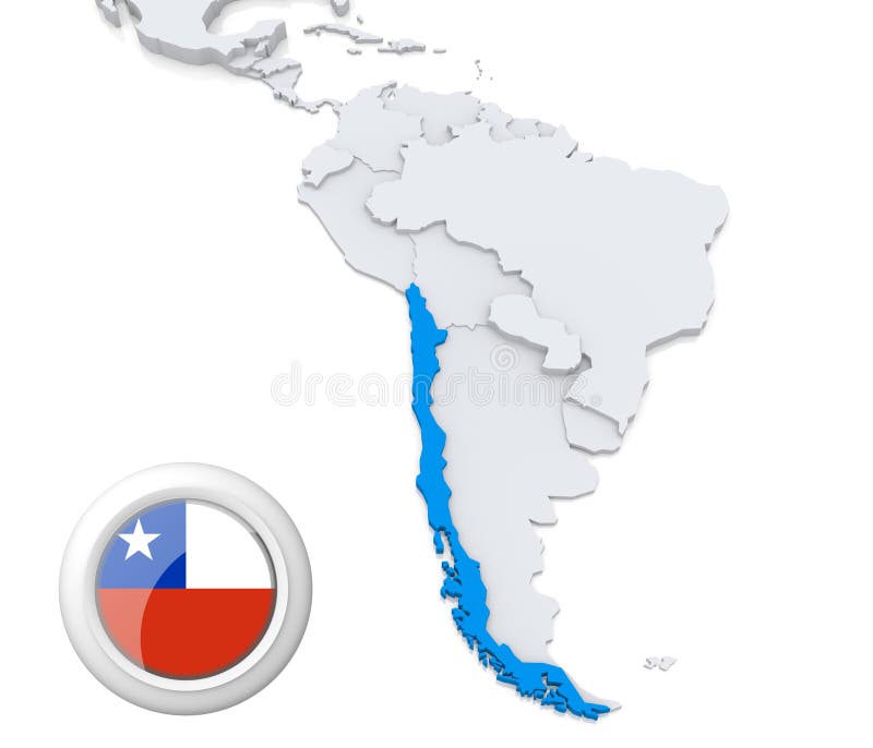 Chile En Un Mapa De Suramérica Stock de ilustración - Ilustración de ...