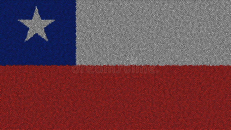Chile Flag in an Abstract Mosaic Style, Creative Geometric Tile ...