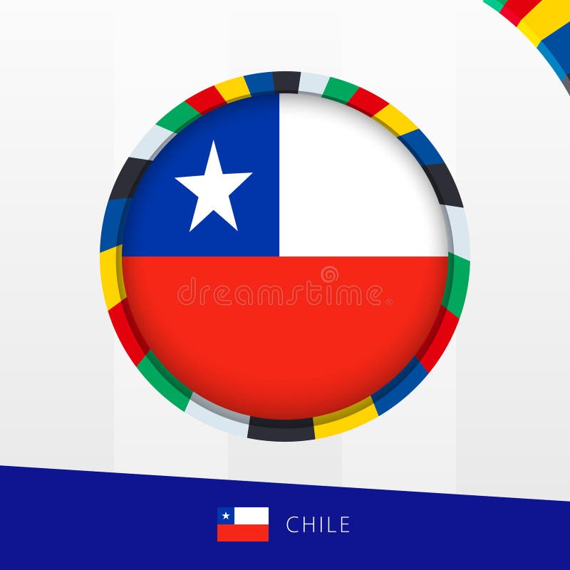 Chile Flag with Colorful Circle Border Stock Vector - Illustration of ...