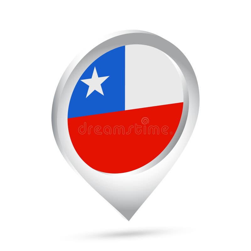 Chile flag 3d pin icon stock vector. Illustration of landmark - 262124956