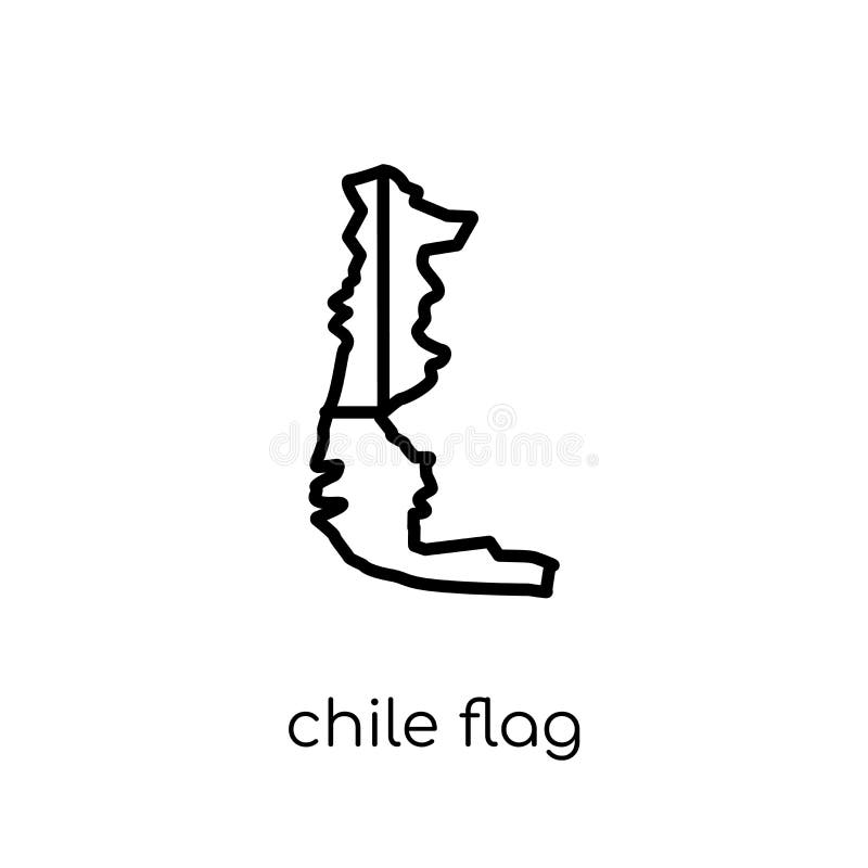 Chile Flag Icon. Trendy Modern Flat Linear Vector Chile Flag Icon on ...