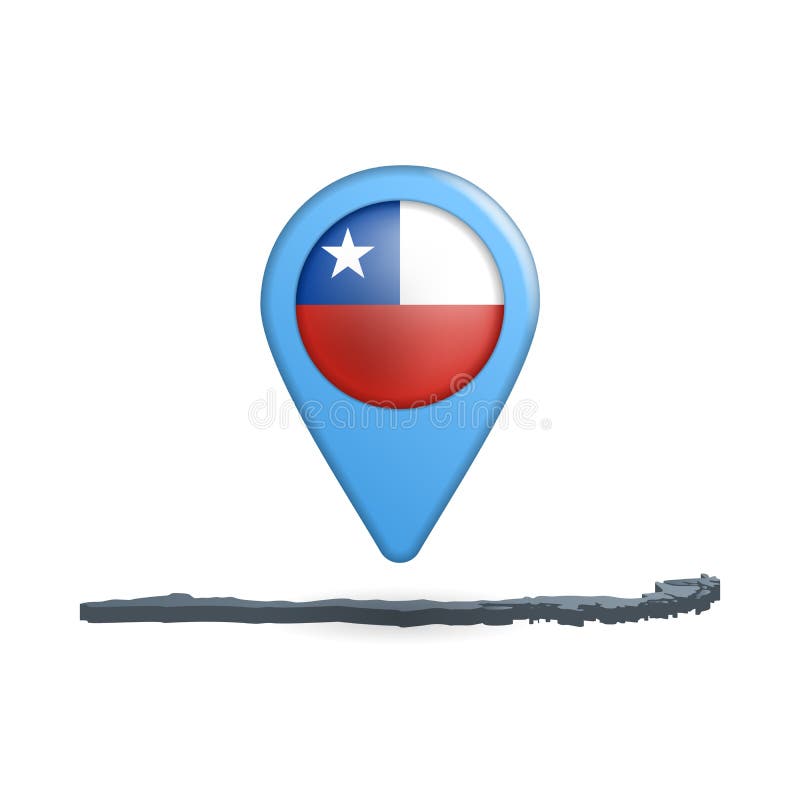 Chile Flag Map Pin on White Stock Illustration - Illustration of mark ...
