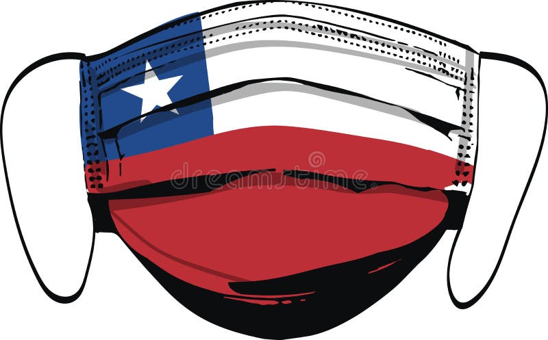Chile Flag on Medical Face Masks Isolated on White Stock Vector ...