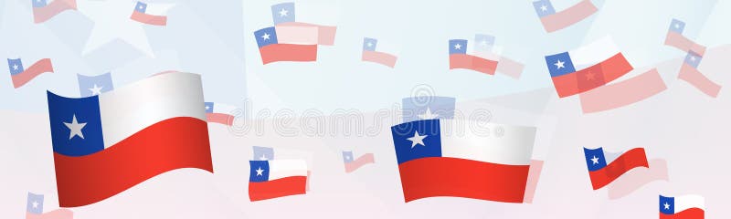 Chile Flag-themed Abstract Design on a Banner. Abstract Background ...