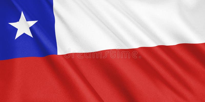 Chile Flag Waving with the Wind. Stock Illustration - Illustration of ...