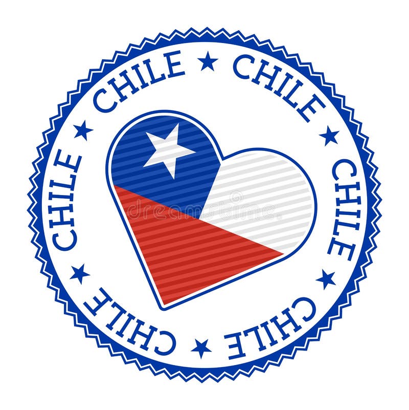 Chile heart badge. stock vector. Illustration of insignia - 259690229
