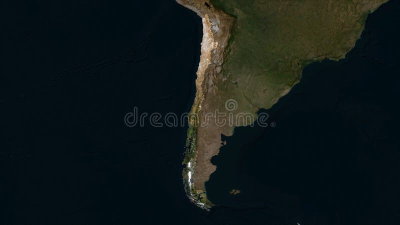 Chile Highlighted. Low-res Satellite Stock Illustration - Illustration ...
