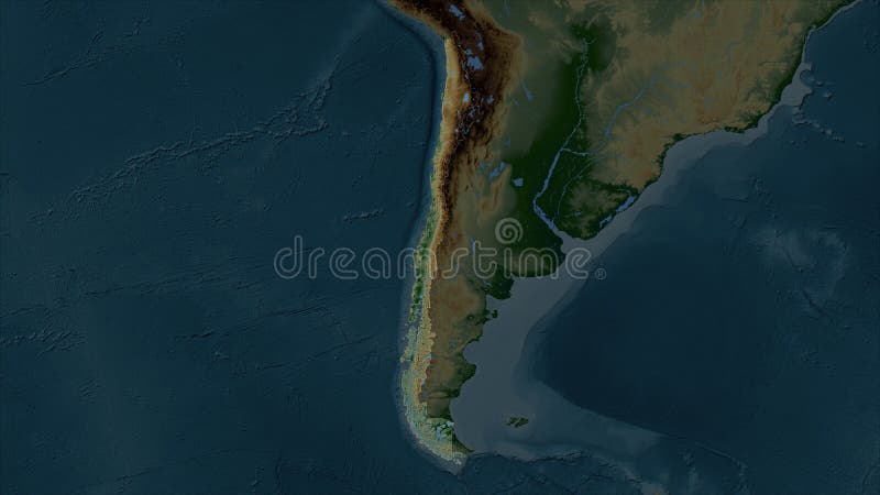 Chile Highlighted. Physical Stock Illustration - Illustration of shape ...