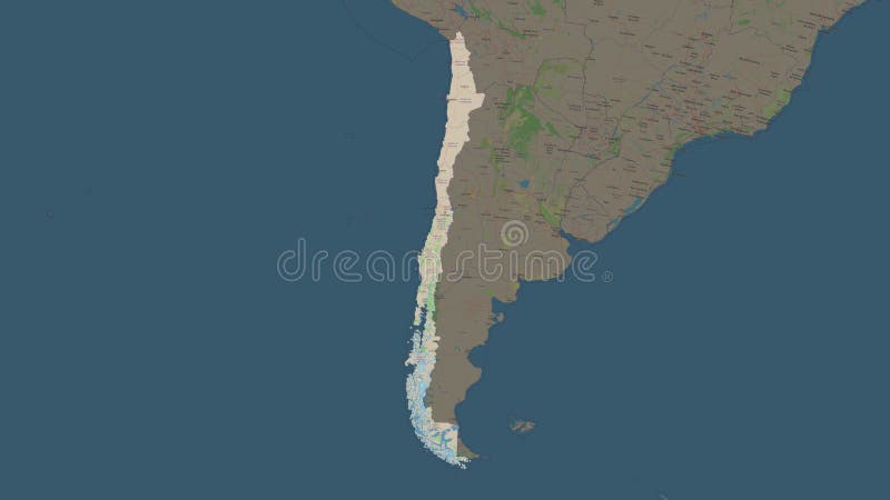 Chile Highlighted. Topo Standard Stock Illustration - Illustration of ...