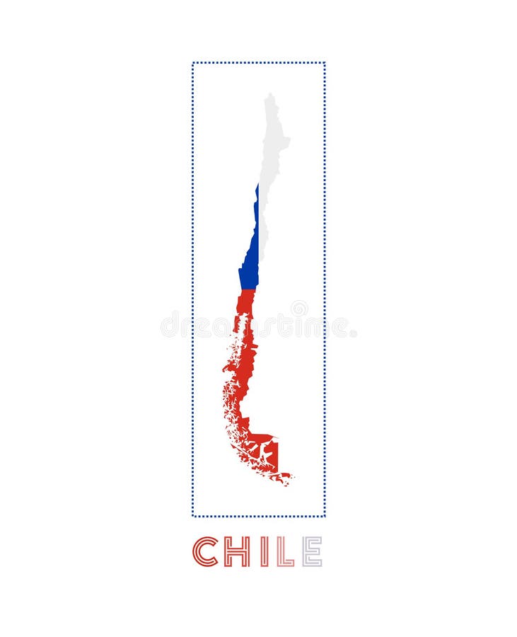 Chile Logo. Map Of Chile With Country Name And. Stock Vector ...