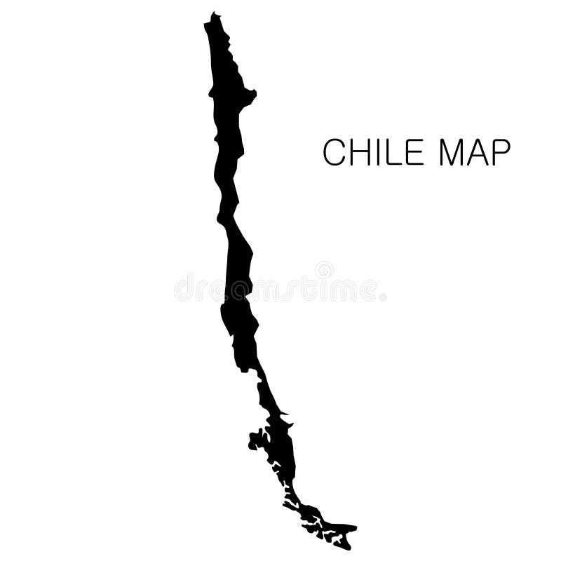 Chile Map and Country Name Isolated on White Background. Vector ...