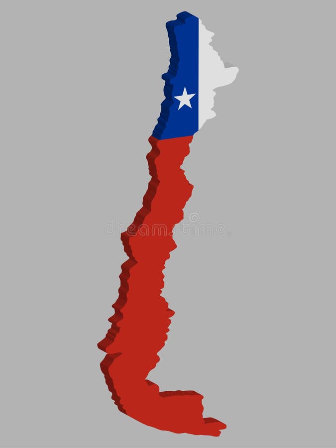 Chile Map Flag Vector 3D Illustration Eps 10 Stock Vector ...